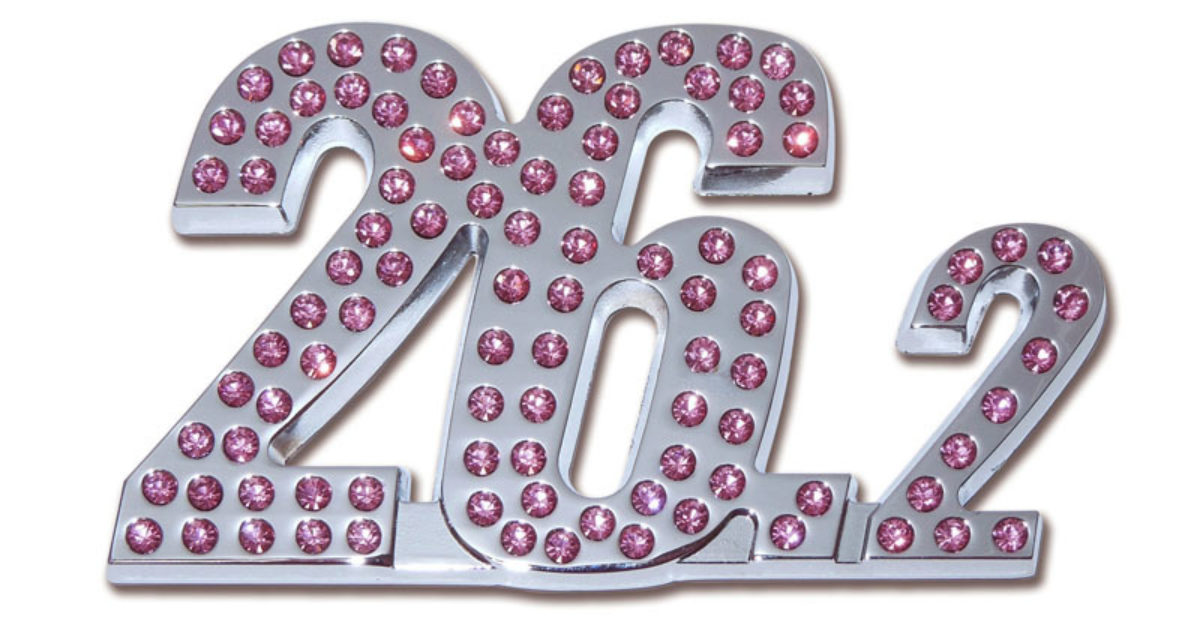 26.2 Marathon Pink Crystal Chrome Emblem | Elektroplate