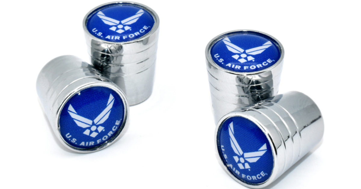 Air Force Valve Stem Caps - Chrome Knurling | Elektroplate