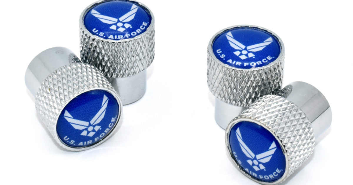 Air Force Valve Stem Caps - Chrome Knurling | Elektroplate