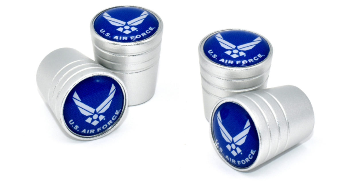 Air Force Valve Stem Caps - Chrome Knurling | Elektroplate