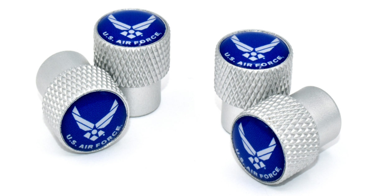 Air Force Valve Stem Caps - Chrome Knurling | Elektroplate