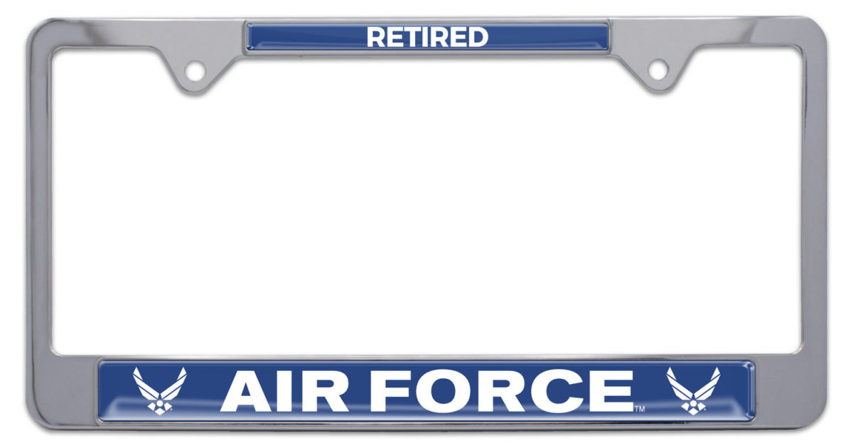 Full-Color Air Force Retired License Plate Frame | Elektroplate