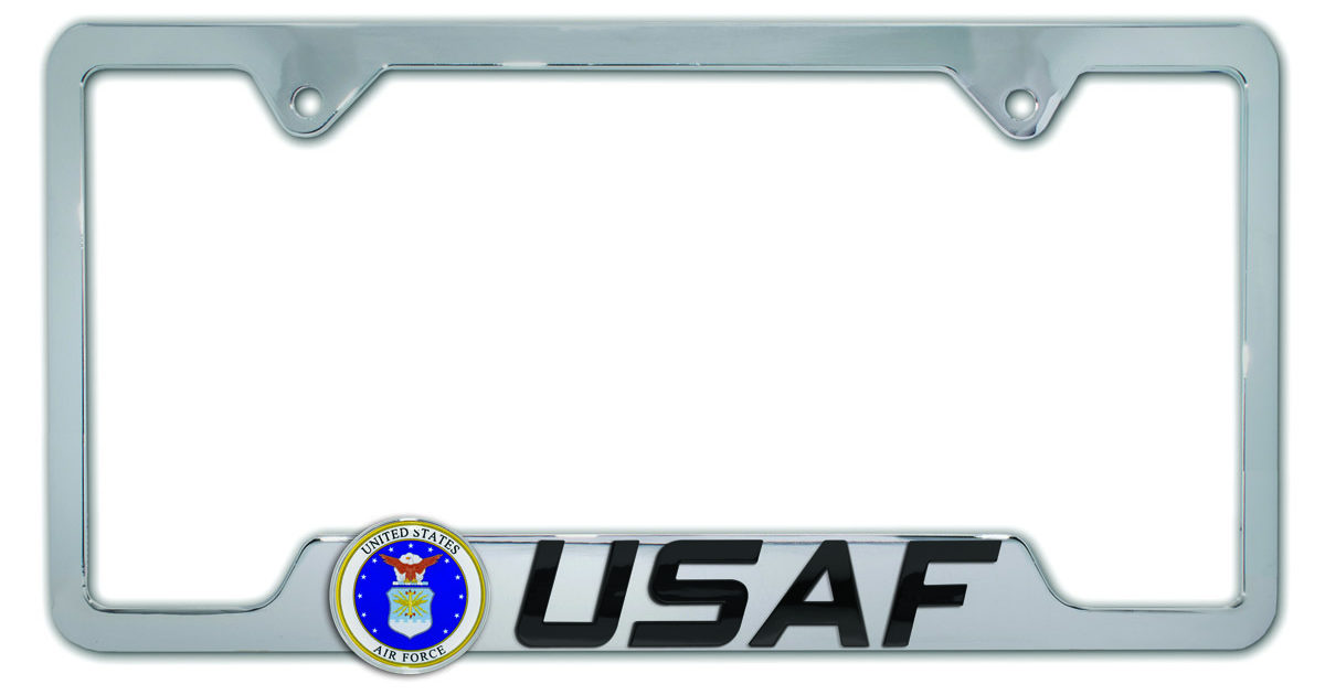 Air Force USAF 3D Chrome Metal License Plate Frame | Elektroplate