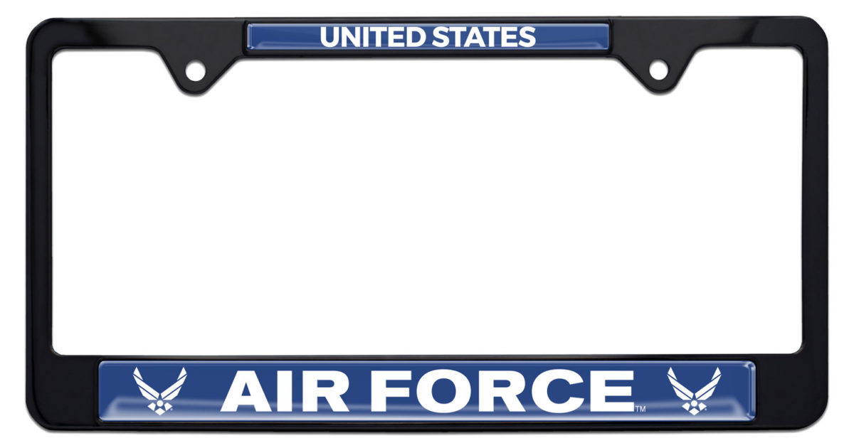 Full-Color US Air Force Black License Plate Frame | Elektroplate