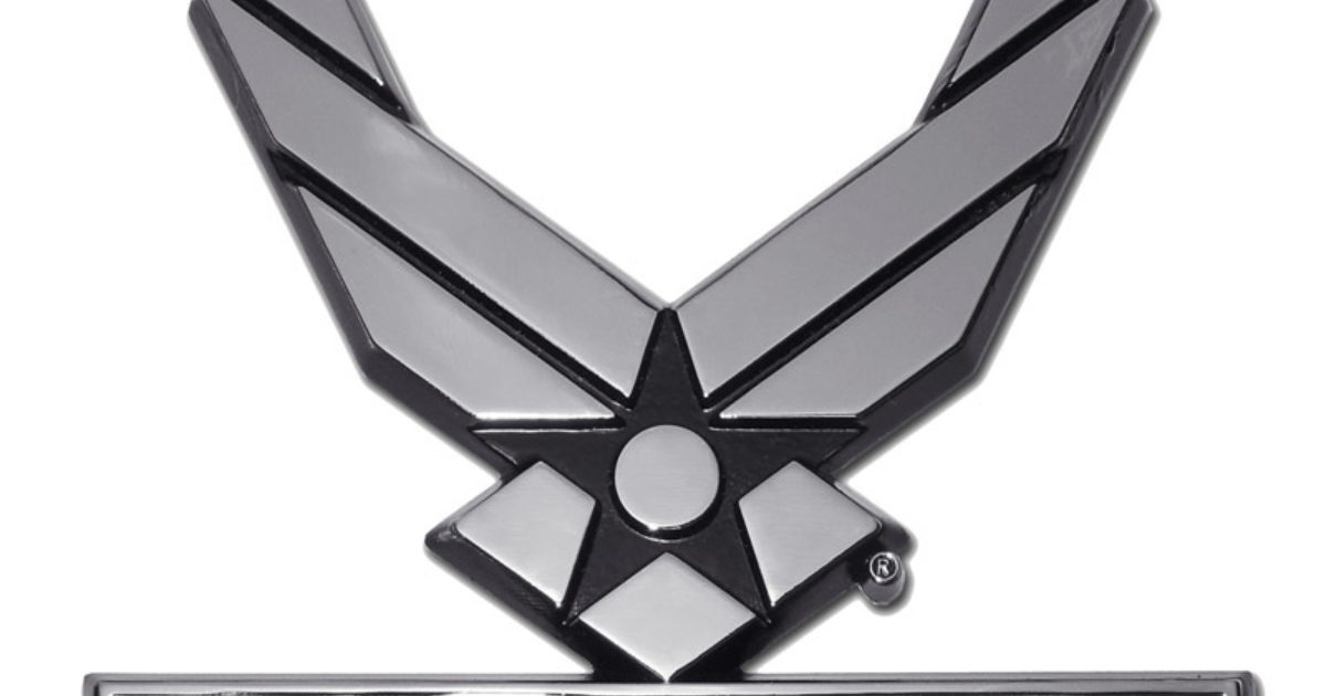 U.S. Air Force Wings Chrome All Metal Auto Emblem | Elektroplate