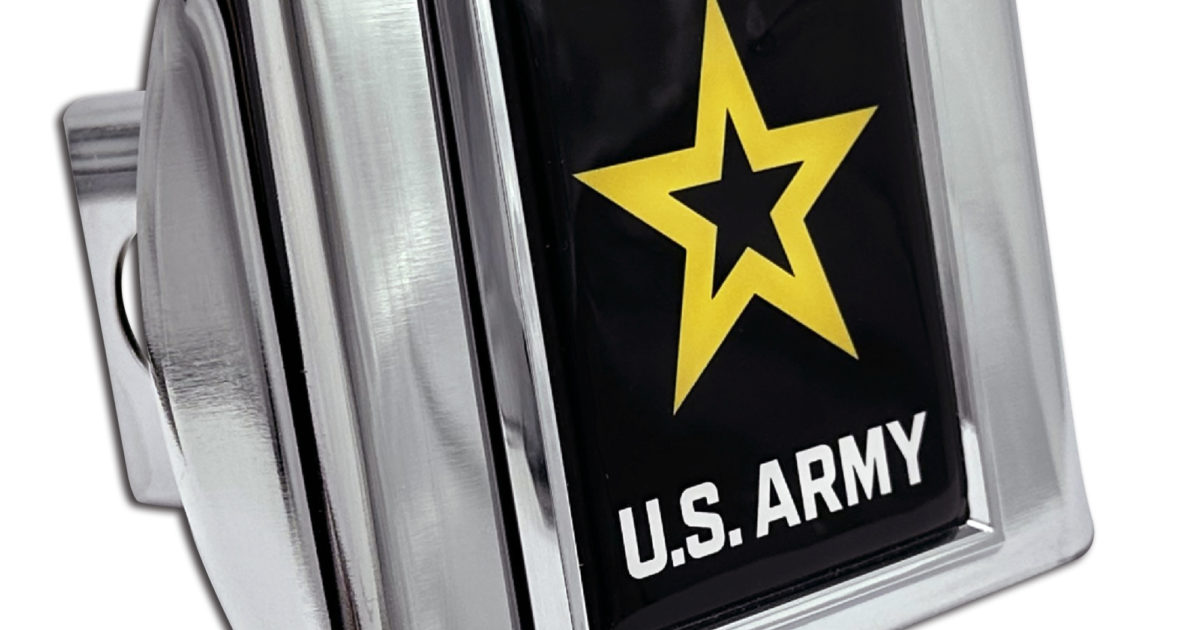 Army Chrome Hitch Cover | Elektroplate