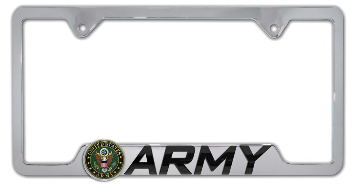 Army 3D Chrome Cutout Metal License Plate Frame | Elektroplate