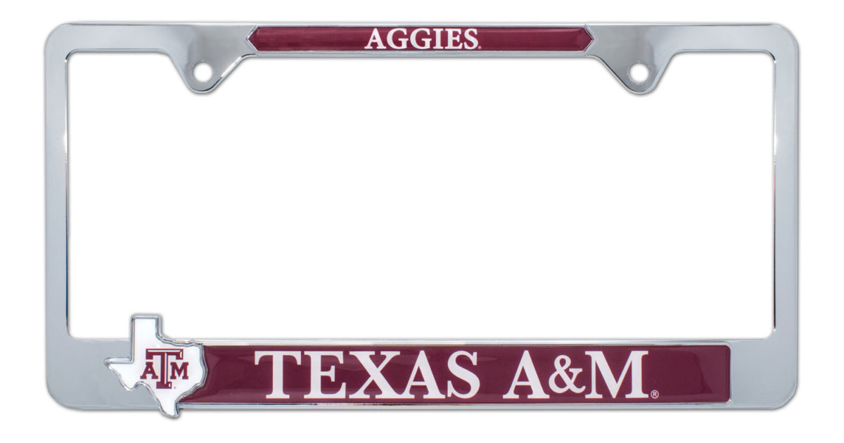 Texas A&M Aggies Texas 3D License Plate Frame | Elektroplate