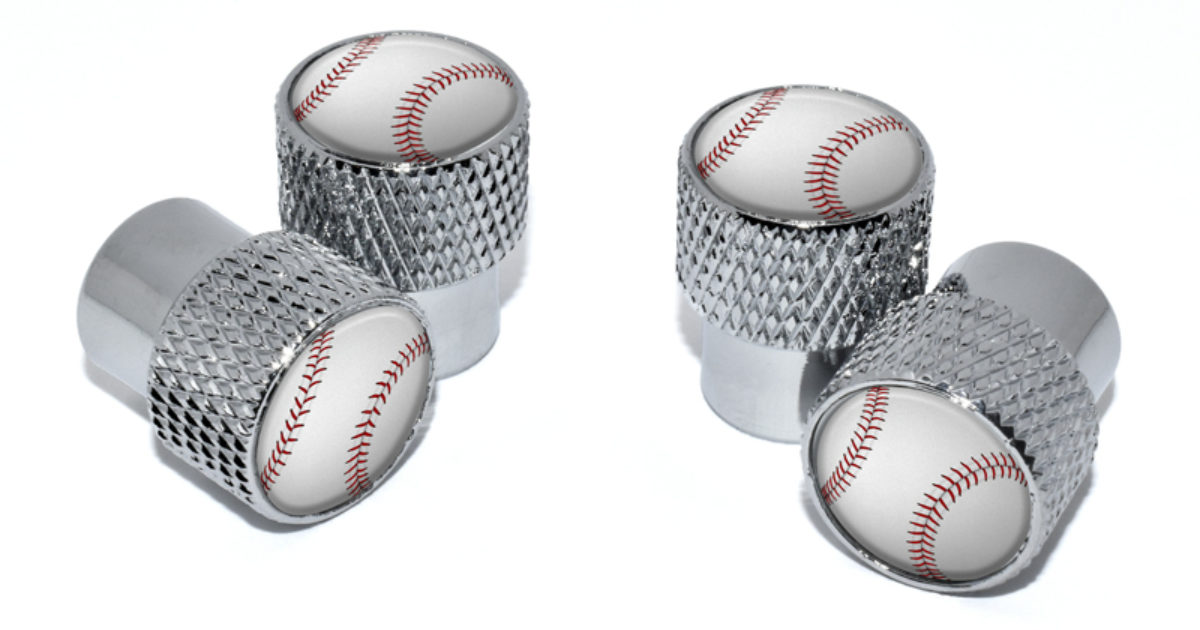 Baseball Valve Stem Caps - Chrome Knurling | Elektroplate