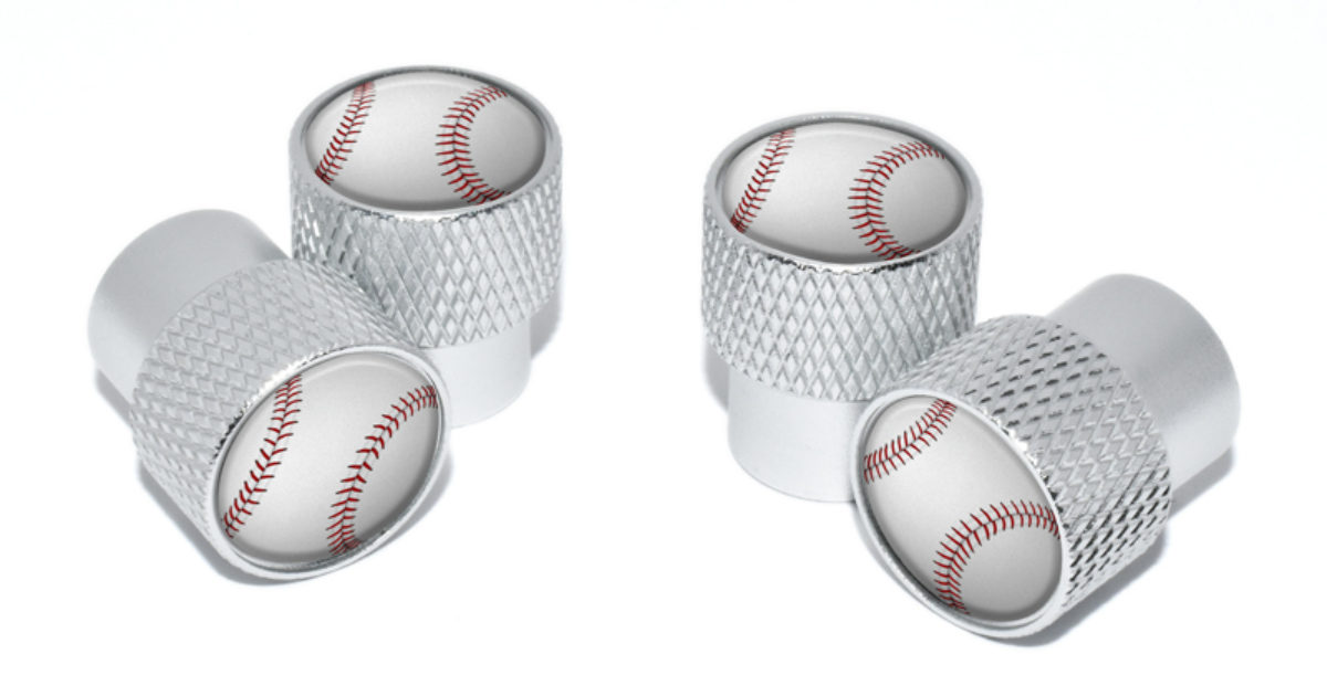 Baseball Valve Stem Caps - Chrome Knurling | Elektroplate
