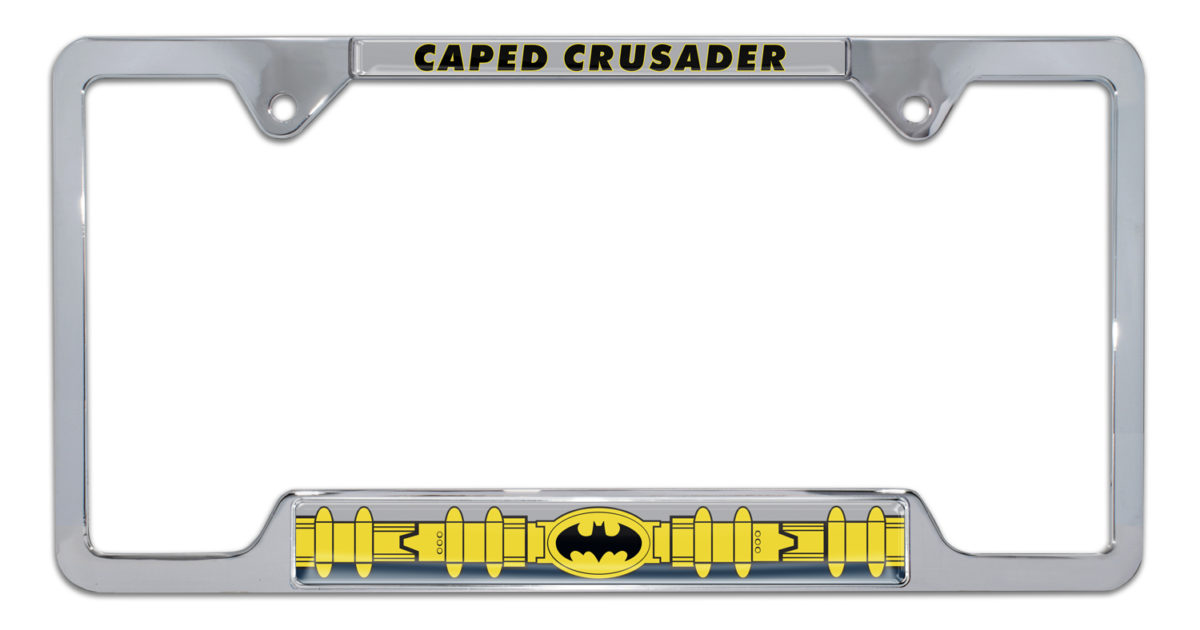 Batman Belt Open Chrome License Plate Frame | Elektroplate