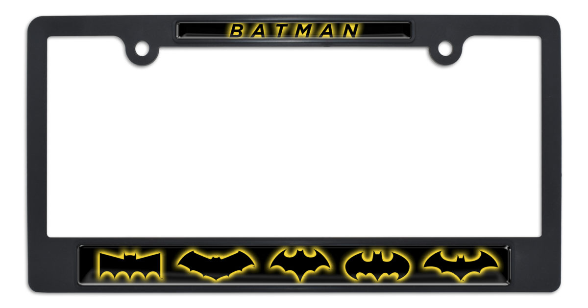 Batman Evolution Black Plastic License Plate Frame | Elektroplate