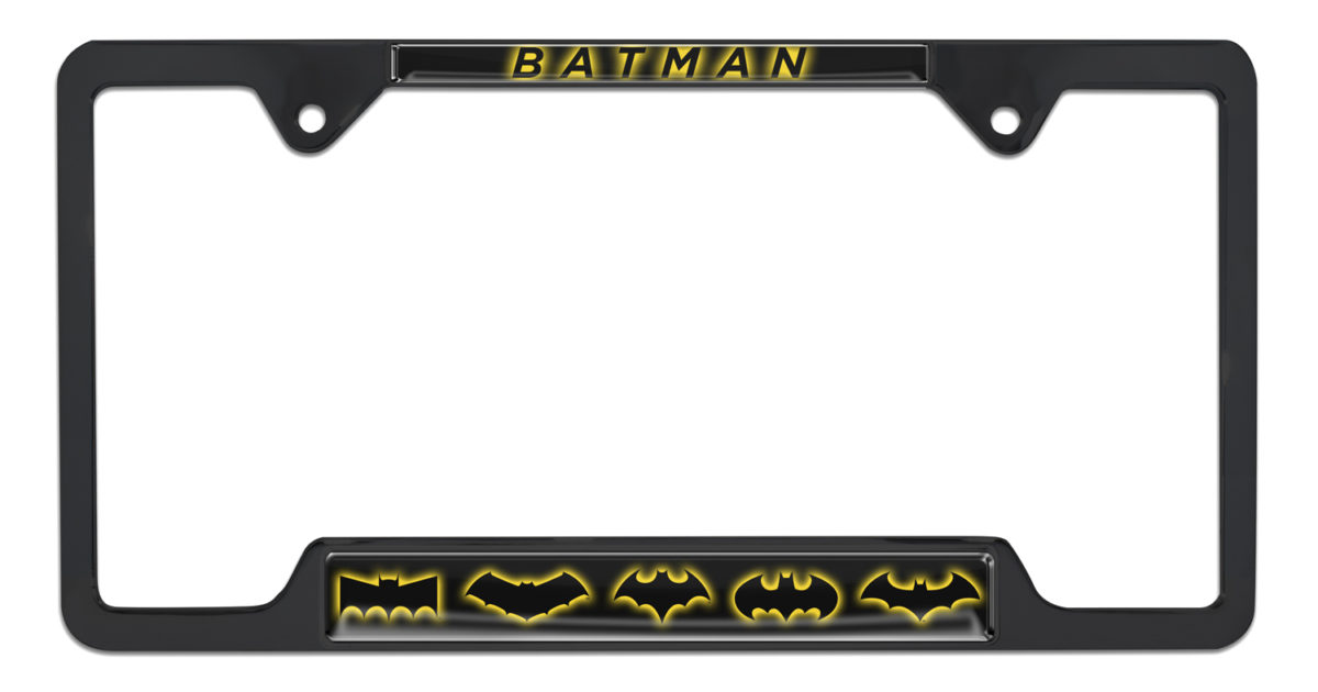 Batman Evolution Open Black License Plate Frame | Elektroplate