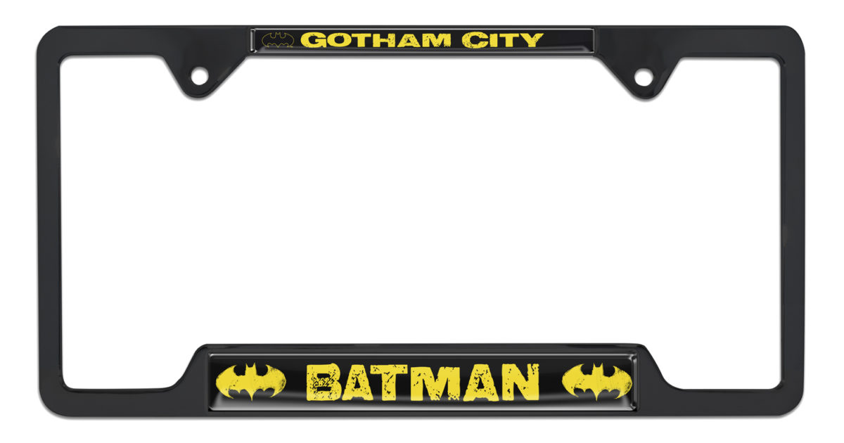 Batman Gotham City Open Black License Plate Frame | Elektroplate