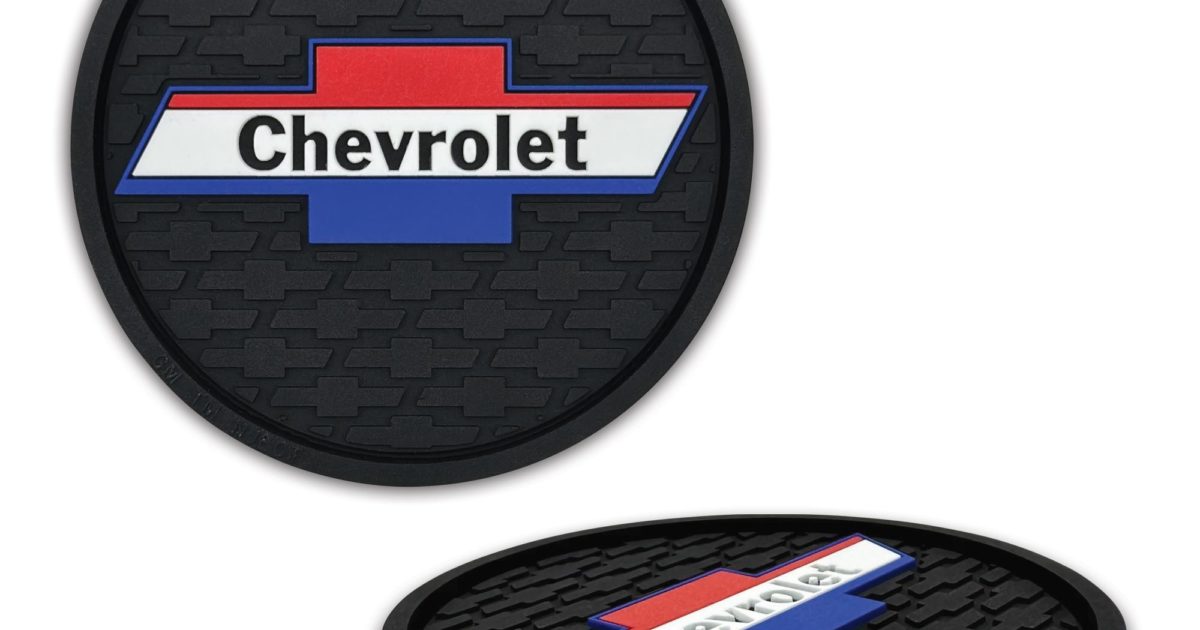 Chevrolet Vintage Red White Blue Silicone Car Coasters | Elektroplate