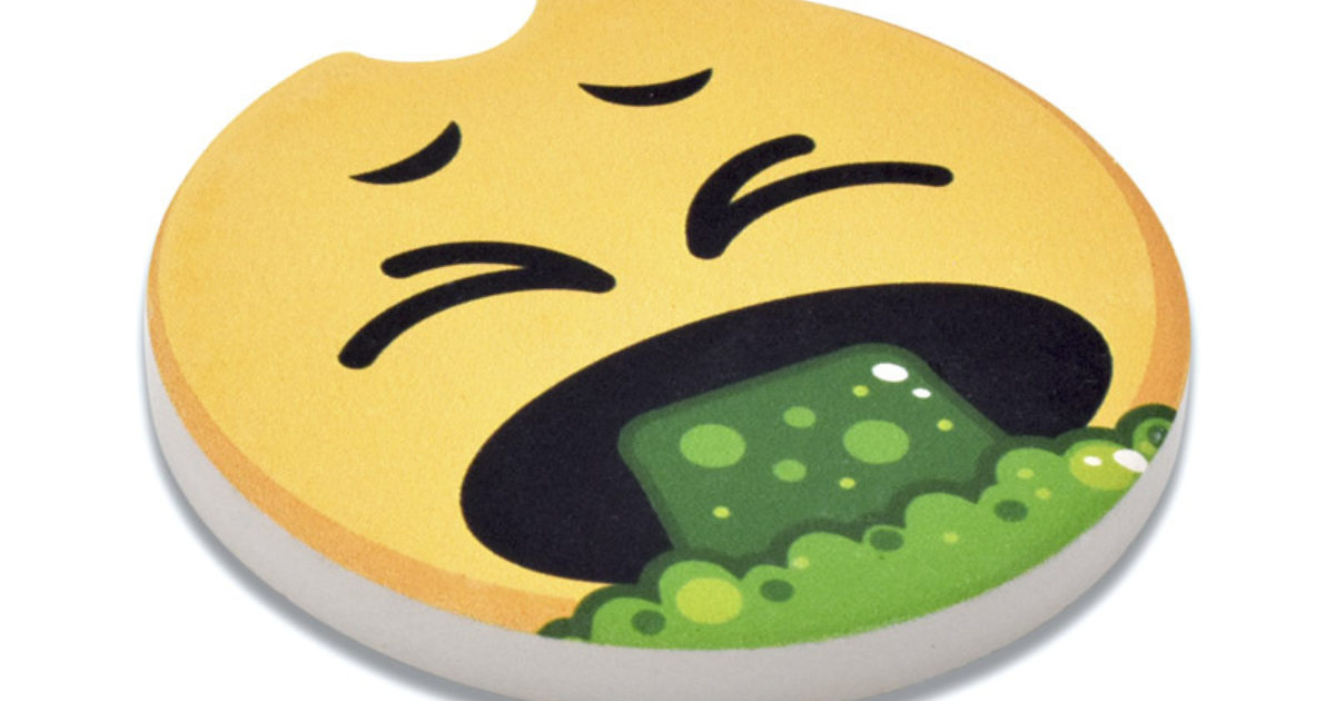 Emoji Puke Car Coaster - 2 Pack | Elektroplate