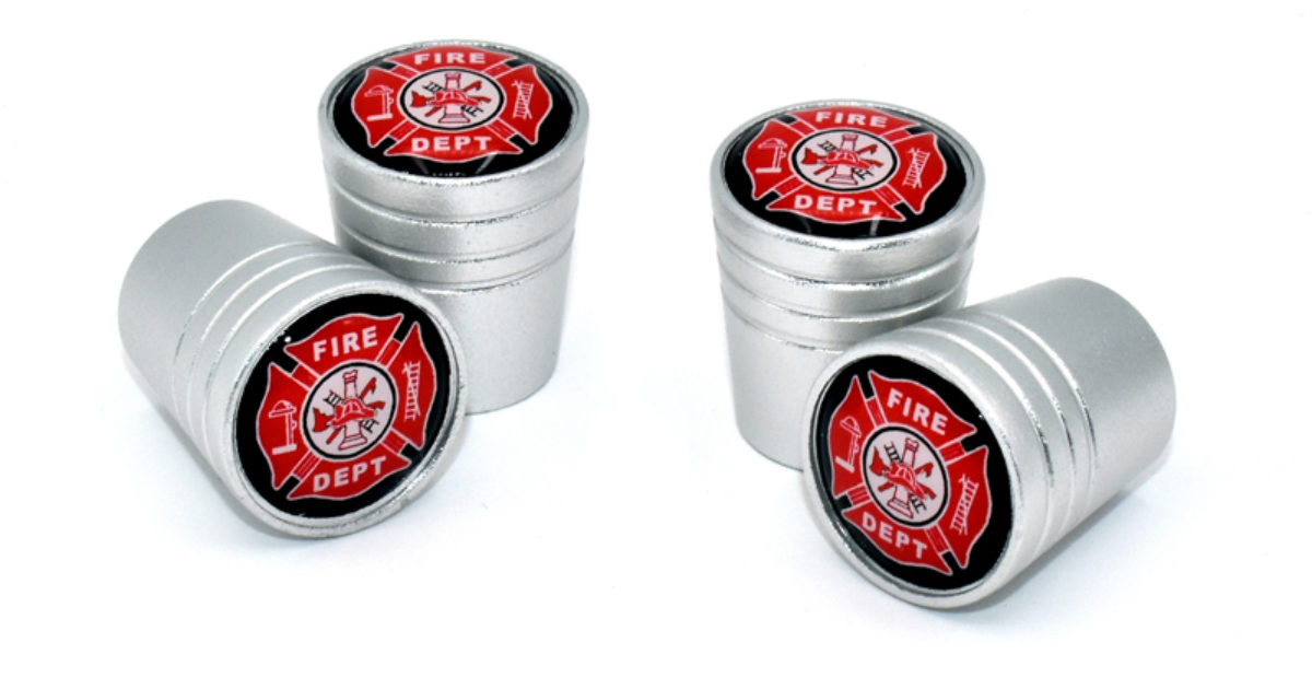 Firefighter Valve Stem Caps - Matte Chrome | Elektroplate