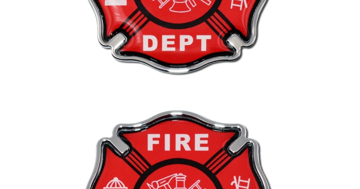 Firefighter Red and Chrome Emblem Minis | Elektroplate