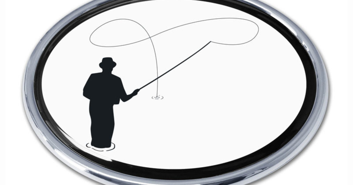 Fly Fishing Chrome Emblem | Elektroplate