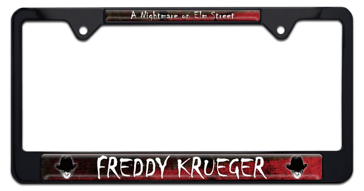Freddy Nightmare Black Metal License Plate Frame | Elektroplate