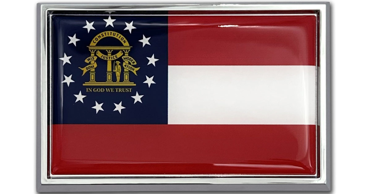 Georgia Flag Chrome Emblem | Elektroplate