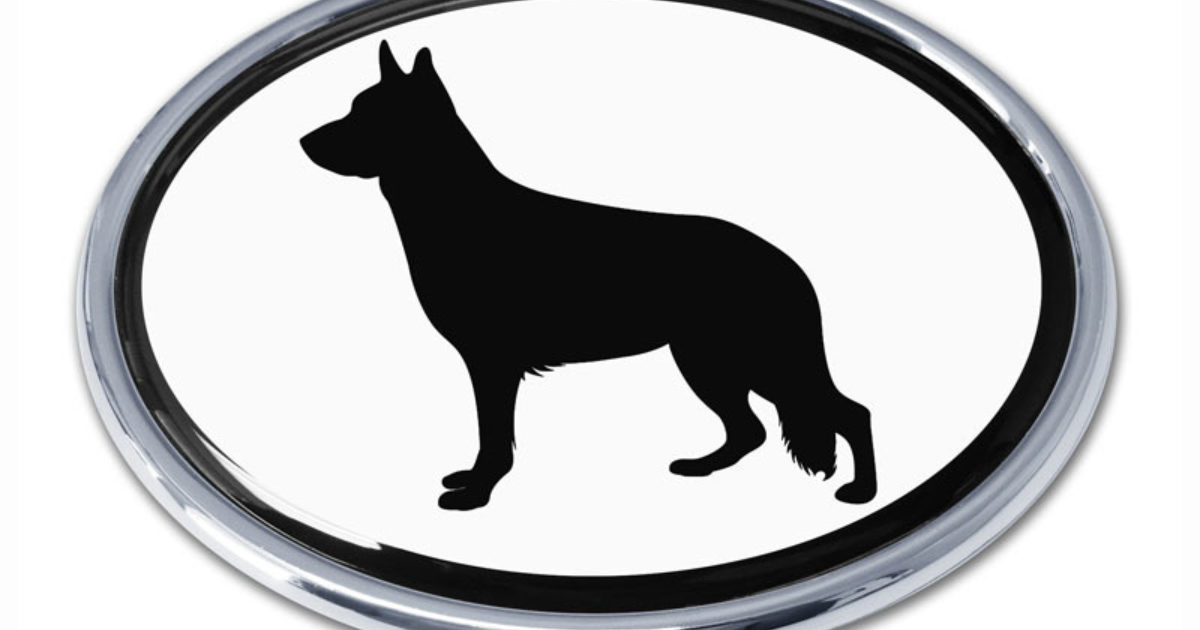 German Shepherd White Chrome Emblem | Elektroplate