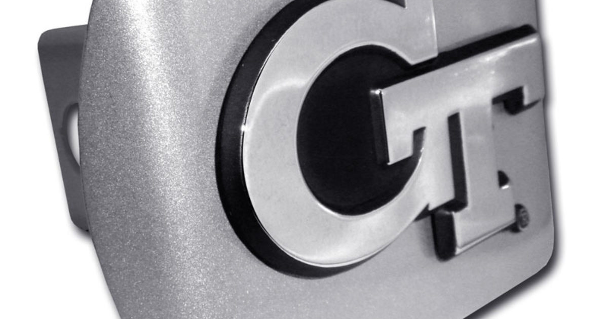 Georgia Tech Brushed Hitch Cover | Elektroplate