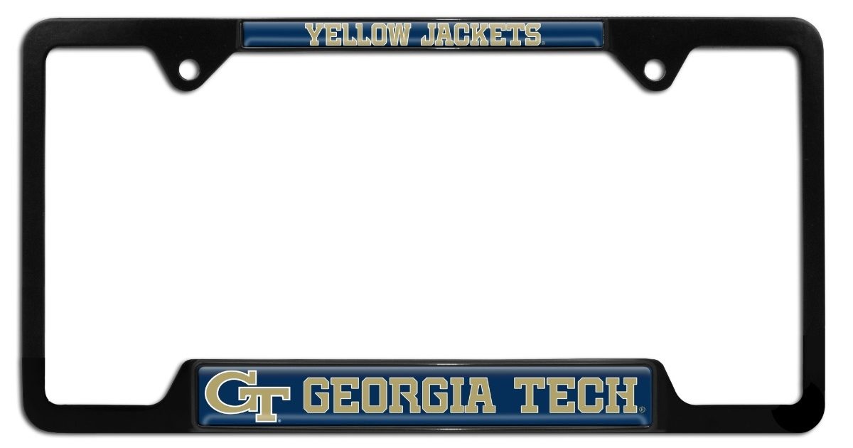 Georgia Tech Yellow Jackets Black License Plate Frame | Elektroplate