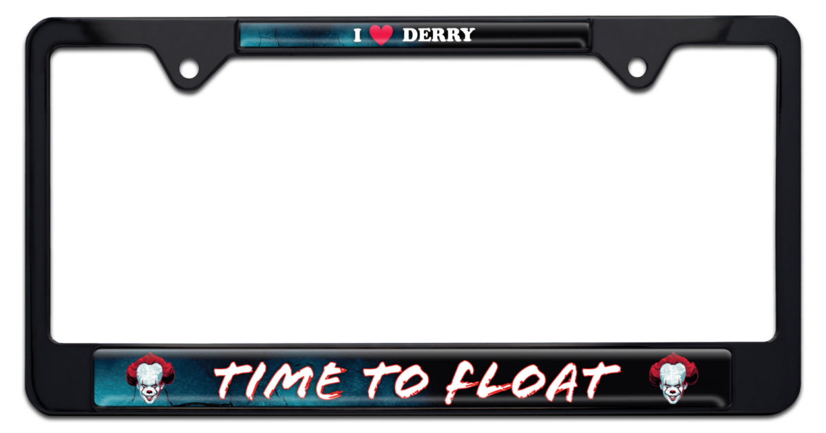 Time to Float Derry Black License Plate Frame | Elektroplate