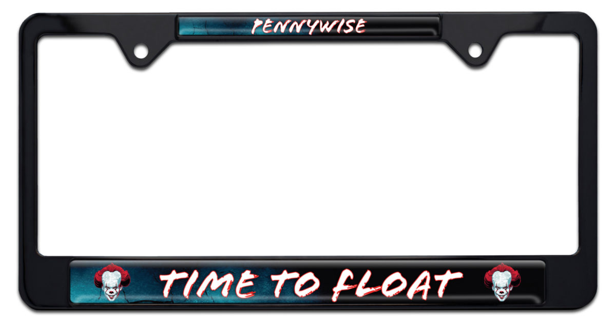 Time to Float Pennywise Black License Plate Frame | Elektroplate