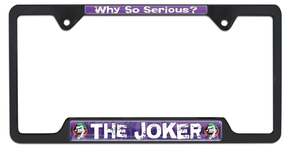 Joker Open Black License Plate Frame | Elektroplate