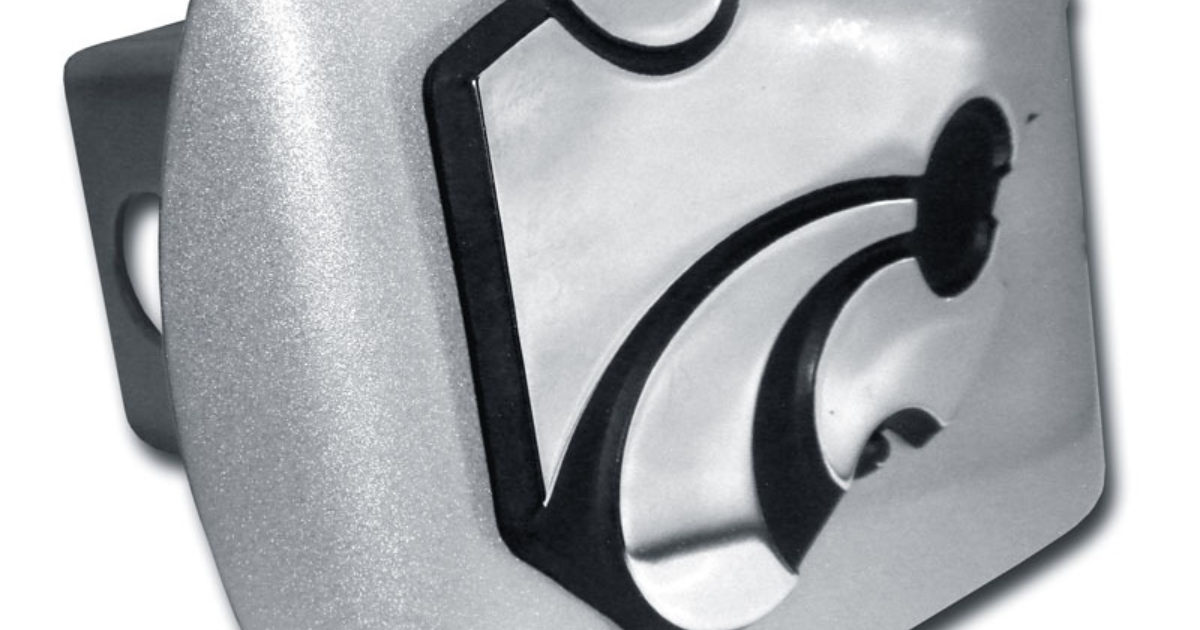 Kansas State Brushed Hitch Cover | Elektroplate
