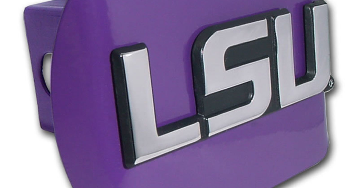 LSU Purple Hitch Cover | Elektroplate
