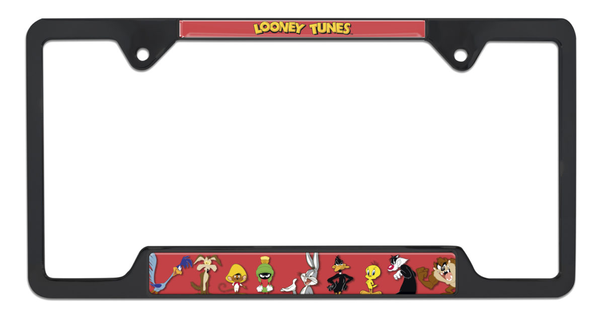 Looney Tunes Open Black License Plate Frame | Elektroplate