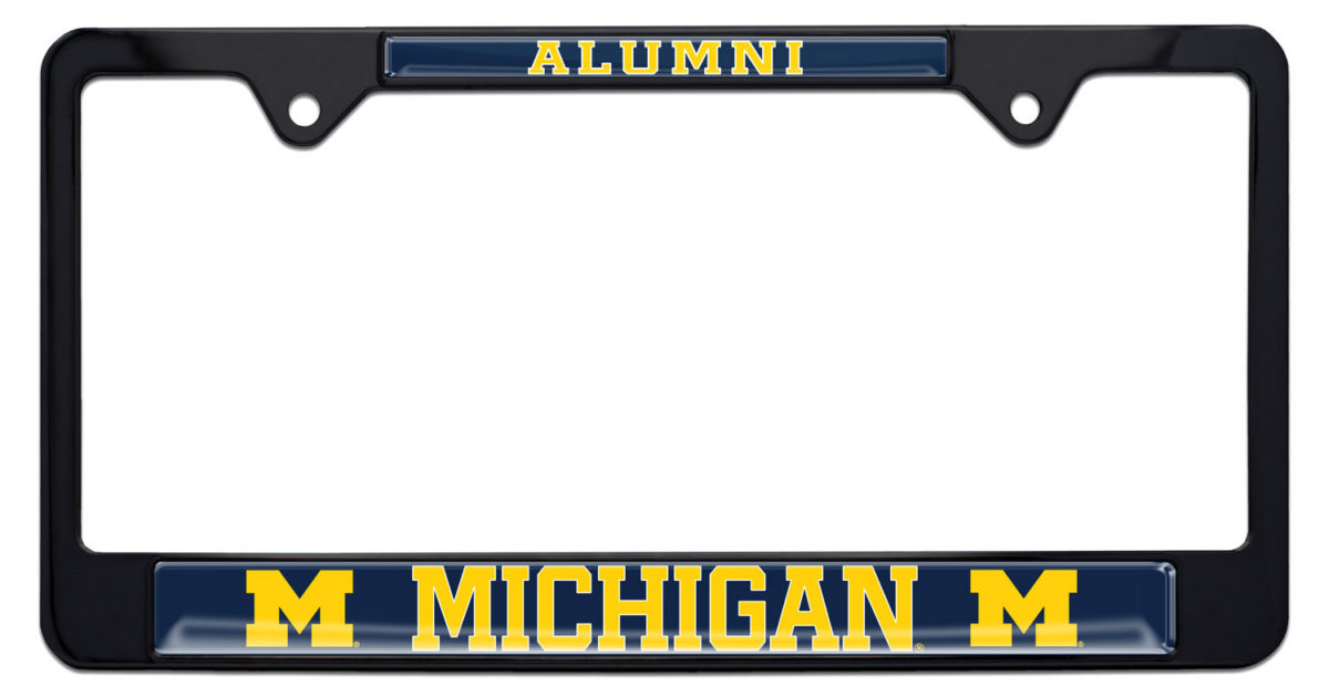 University of Michigan Alumni Black License Plate Frame | Elektroplate