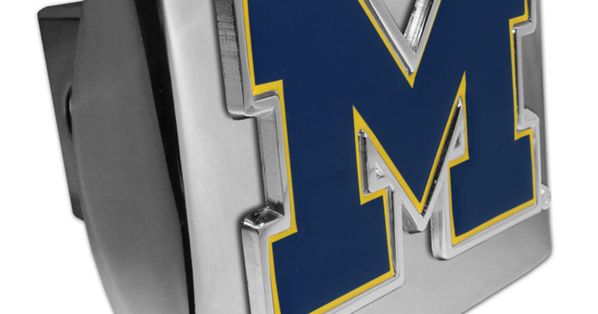 University of Michigan Navy Chrome Hitch Cover | Elektroplate