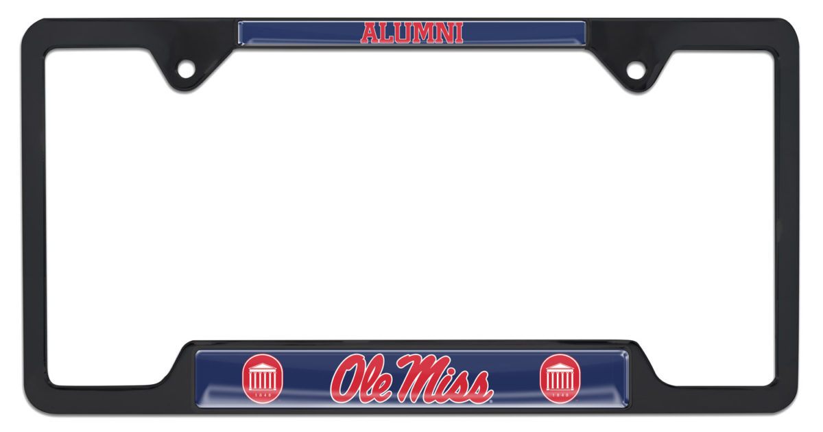 Ole Miss Alumni Black License Plate Frame | Elektroplate
