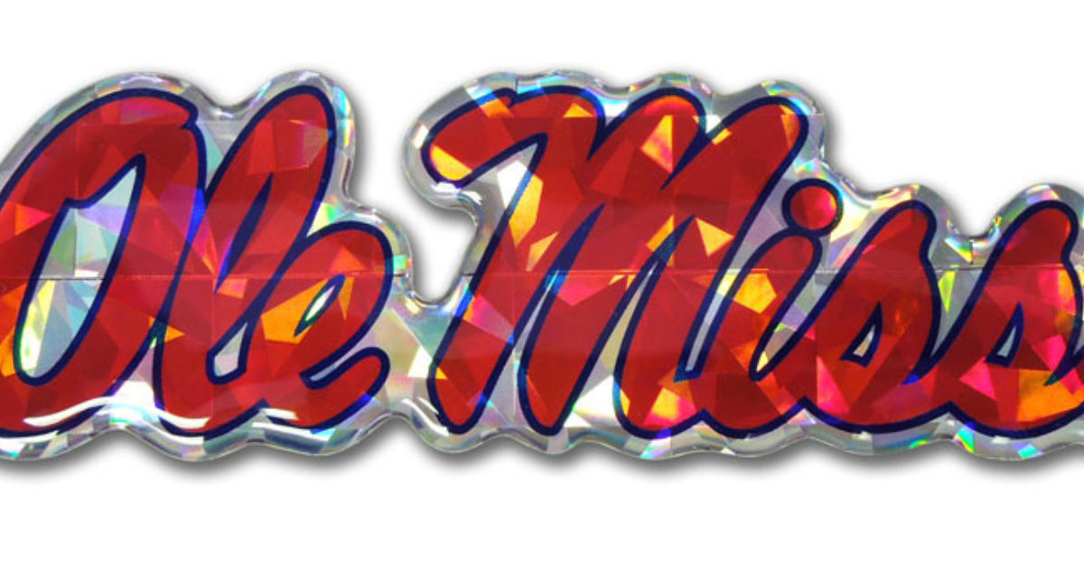 Ole Miss Red 3D Reflective Decal | Elektroplate