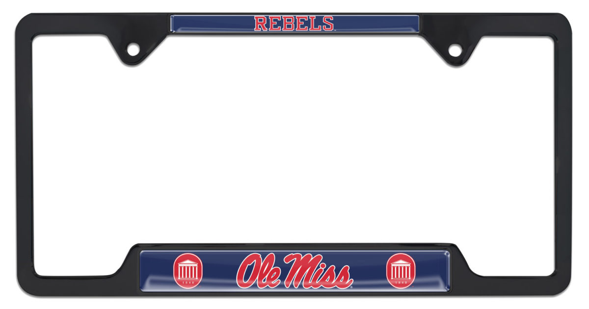 Ole Miss Rebels Black License Plate Frame | Elektroplate