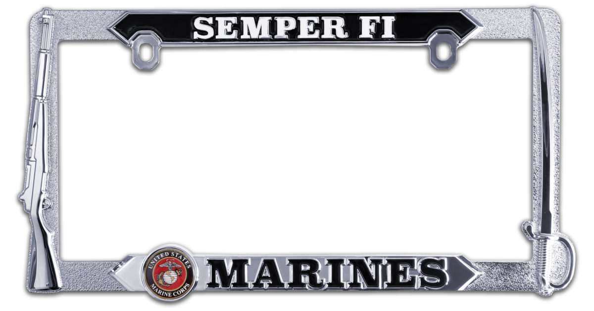 Marines Semper Fi 3D License Plate Frame | Elektroplate
