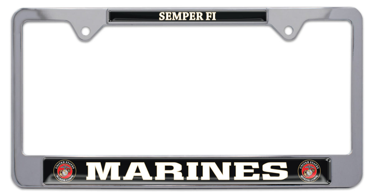 Full-Color Marines Semper Fi License Plate Frame | Elektroplate