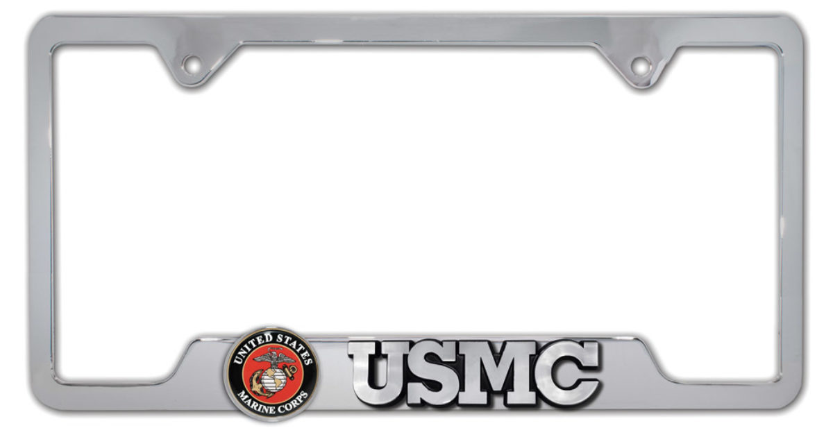 USMC 3D Chrome License Plate Frame | Elektroplate