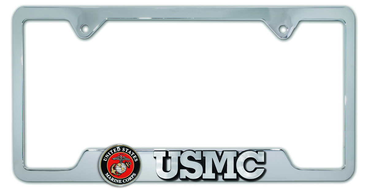 Marines USMC 3D Chrome Metal License Plate Frame | Elektroplate