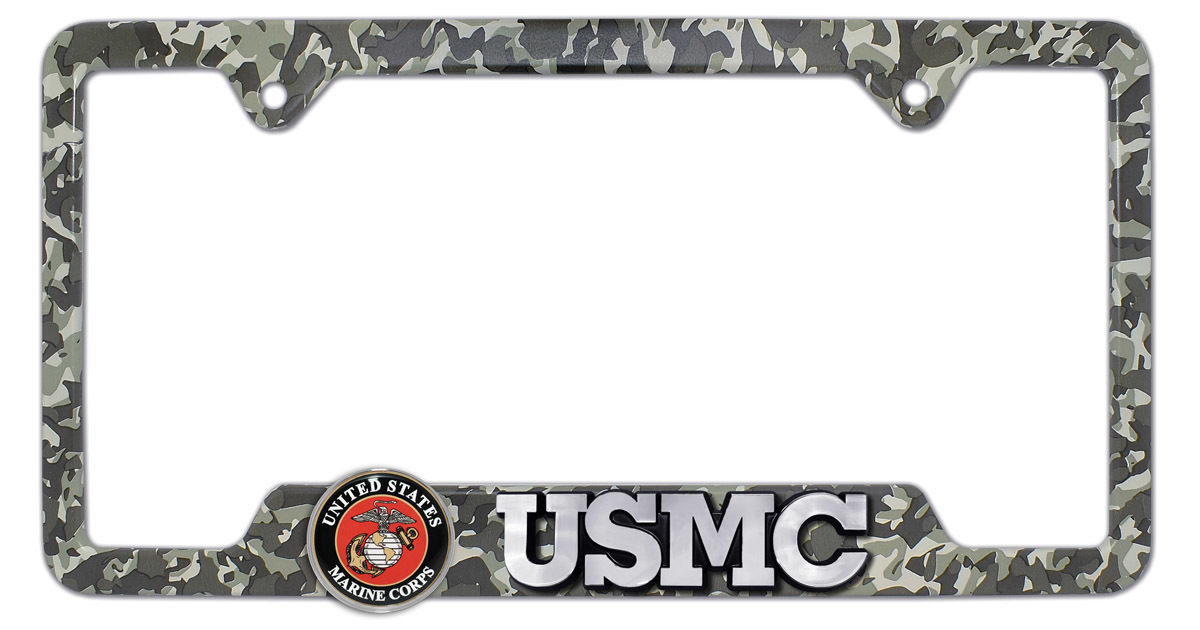 USMC 3D Camo License Plate Frame | Elektroplate