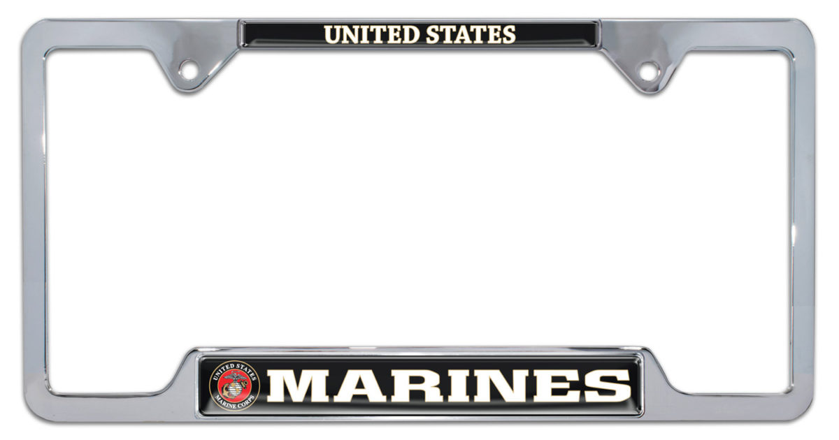 US Marines Open License Plate Frame | Elektroplate