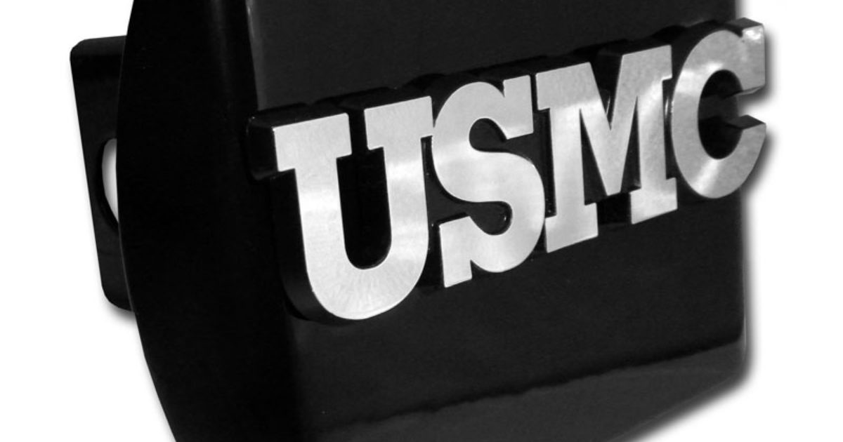 USMC Black Hitch Cover | Elektroplate