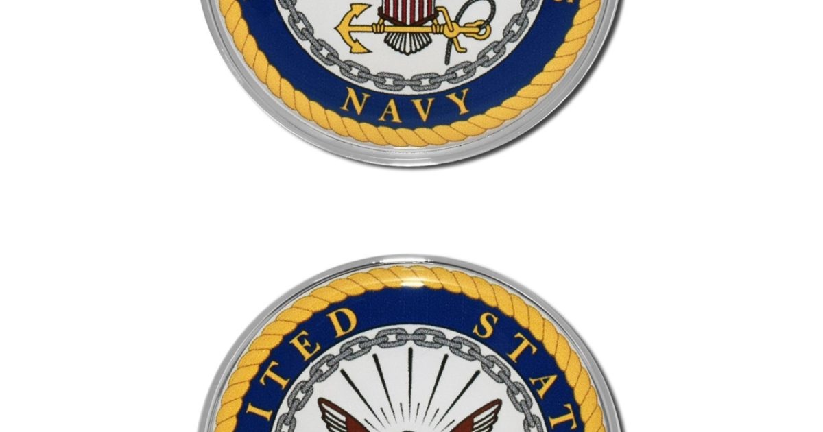 Navy Crest Chrome Emblem Minis | Elektroplate
