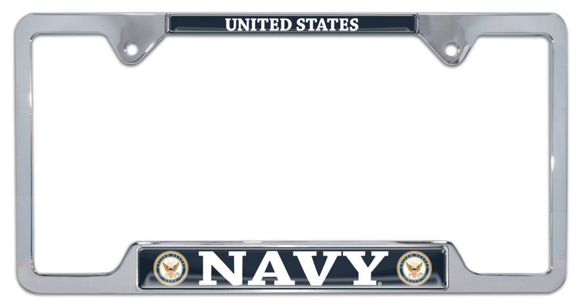 Full-Color US Navy License Open Plate Frame | Elektroplate