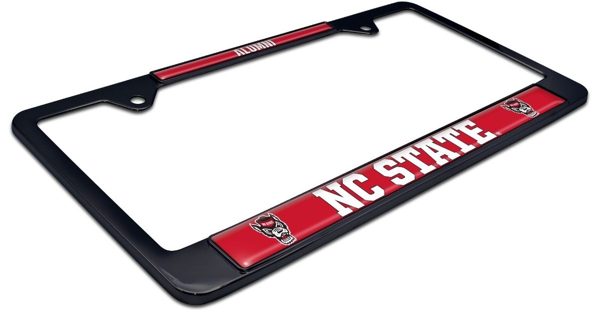 NC State Alumni Black License Plate Frame | Elektroplate