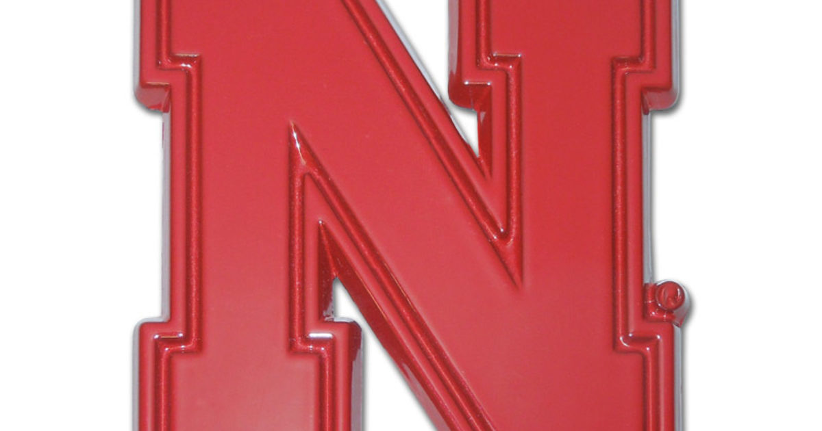University of Nebraska Red Powder-Coated Emblem | Elektroplate